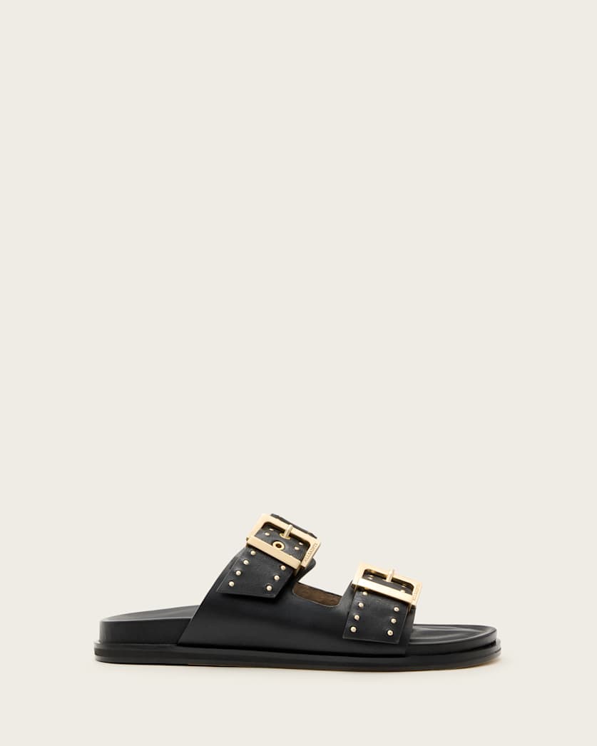 Magda Studded Leather Sandals Black | ALLSAINTS